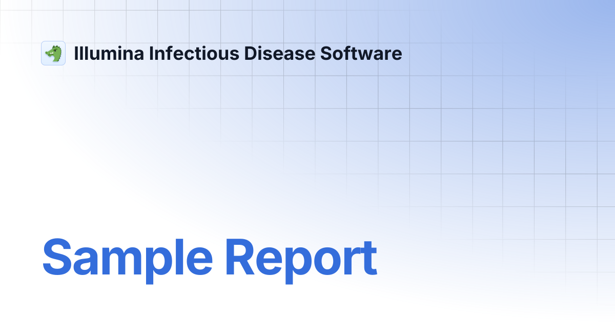 Sample Report | Illumina Infectious Disease Software